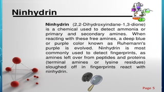 A presentation on the Ninhydrin Reactions | PPTX