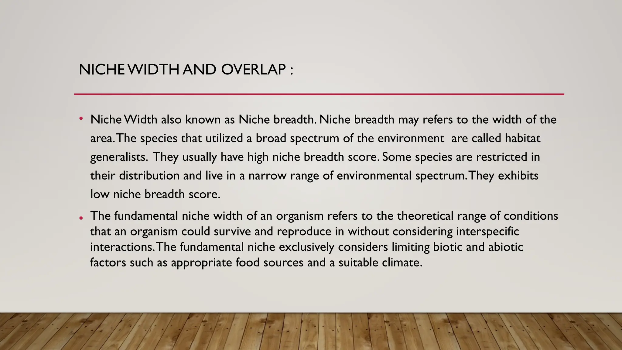 Ecological niche: niche width and overlap. | PPTX