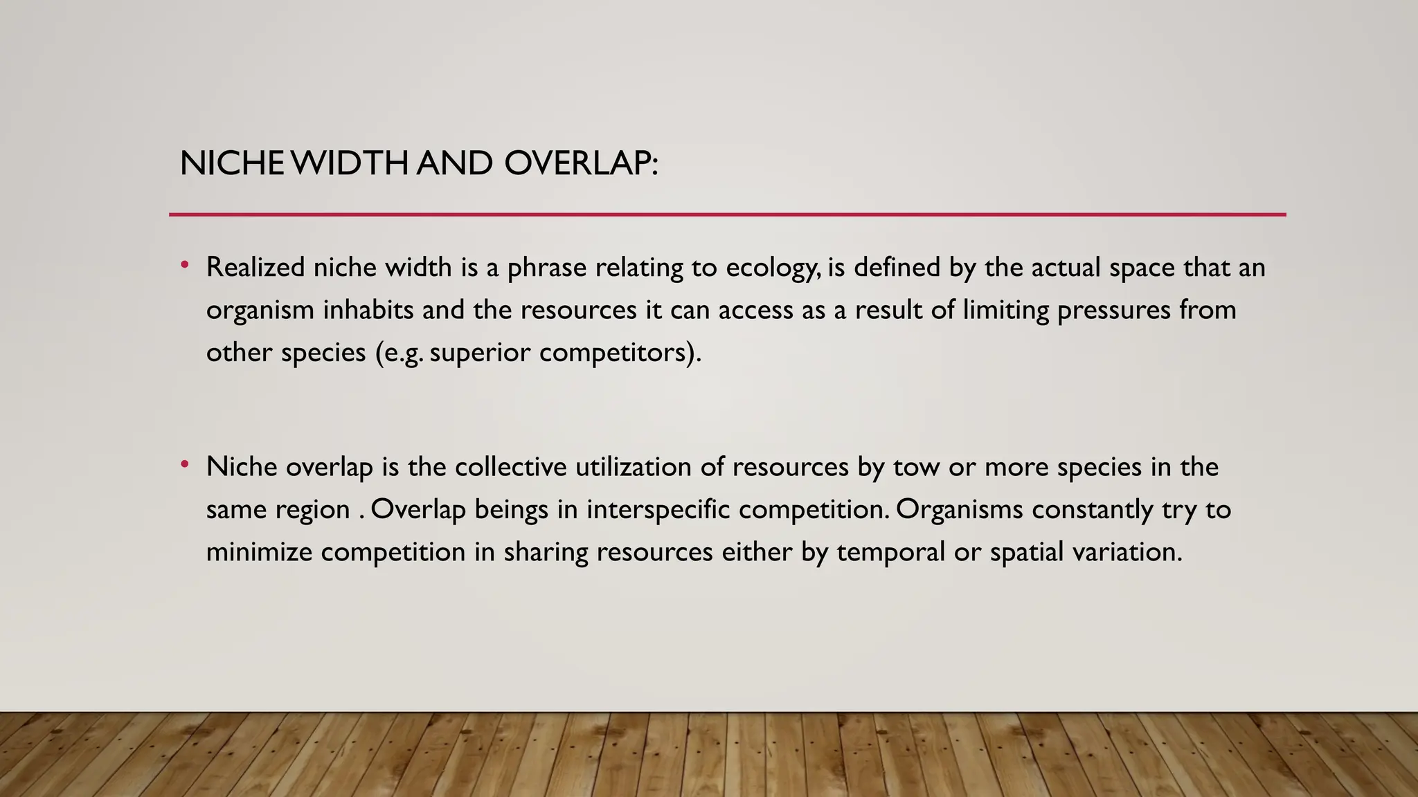 Ecological niche: niche width and overlap. | PPTX