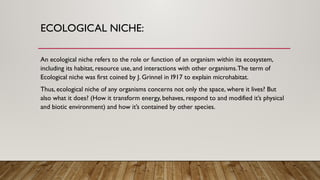 Ecological niche: niche width and overlap. | PPTX