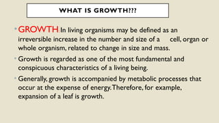PLANT GROWTH ANALYSIS FOR THE AGRICULTURE STUDENTS | PPTX