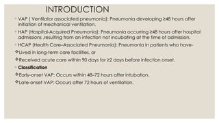 Ventilator associated pneumonia presentation | PPTX