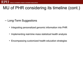 Meaningful Use of PHR | PPT | Healthcare Industry | Industries