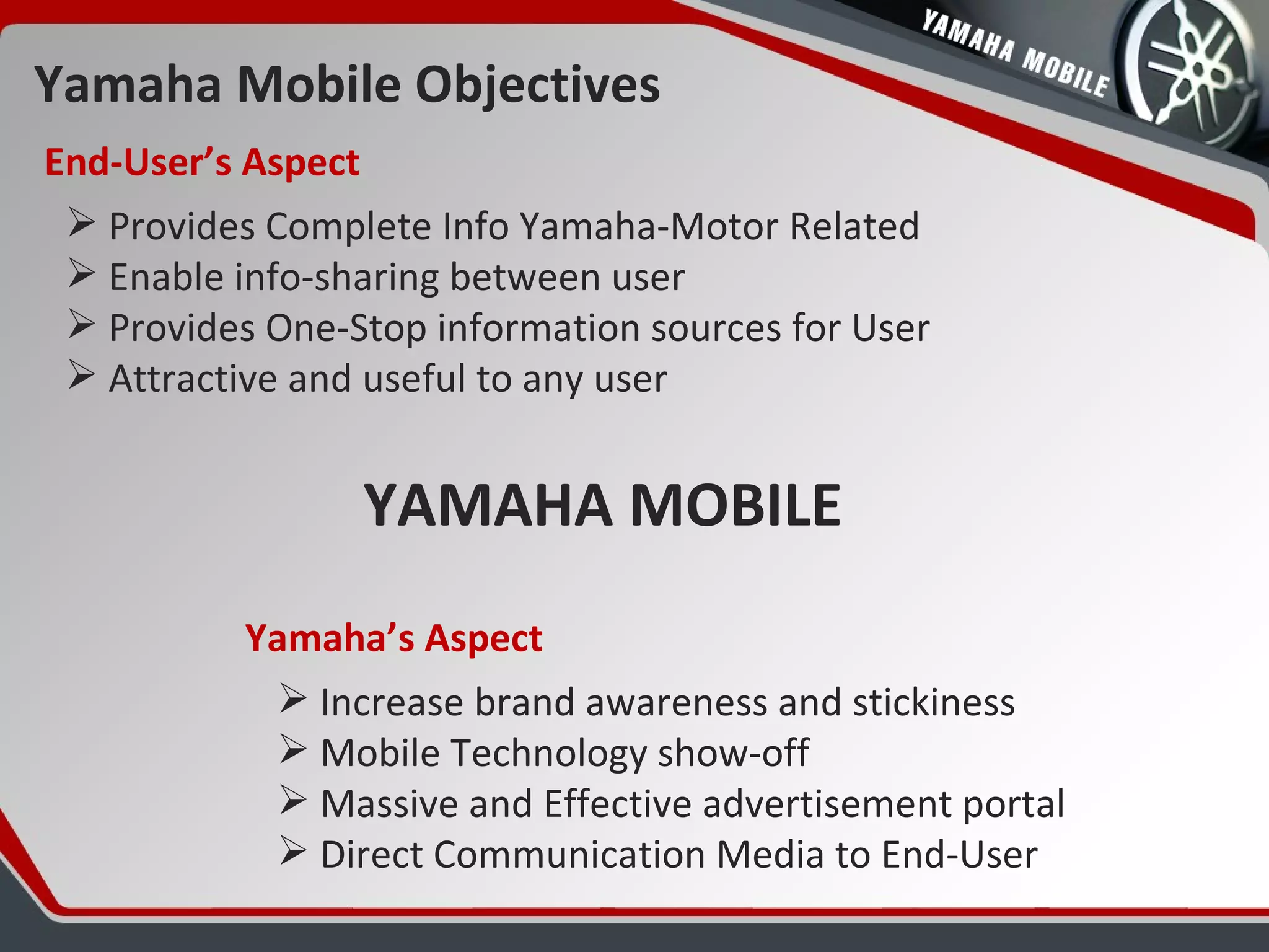YAMAHA Wapsite powered by Yahoo Blueprint | PPT