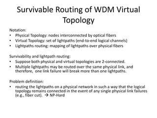 Optical Network Survivability | PPTX