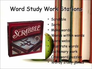 Literacy Work Stations Workshop | PPT