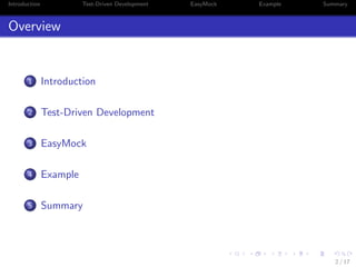 Testdriven Development using JUnit and EasyMock | PPT