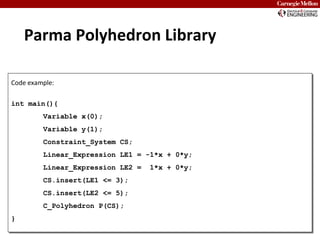 Implementation of “Parma Polyhedron Library”-functions in MATLAB | PPT