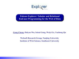 Falcons Explorer: Tabular and Relational End-user Programming for the Web of Data | PPT
