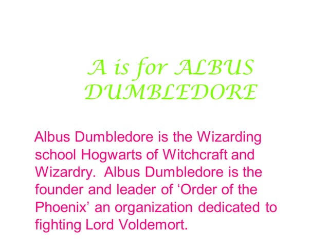 Harry Potter Alphabet Book | PPT