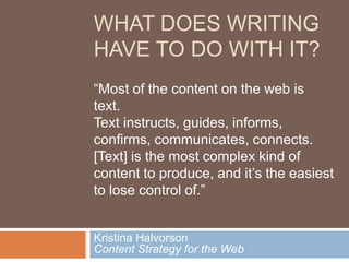 Technical Communication and Web Content Strategy | PPT
