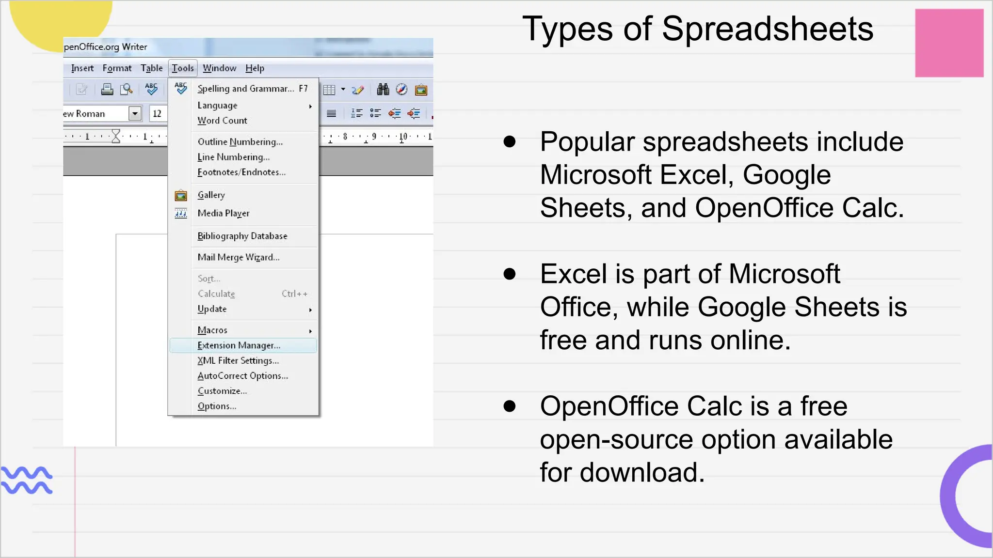 Introduction to Spreadsheet Skills in senior high school | PPTX