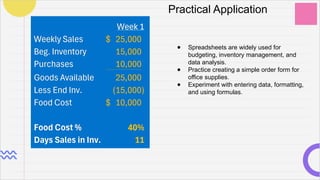 Introduction to Spreadsheet Skills in senior high school | PPTX