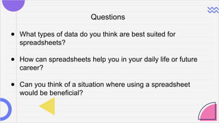 Introduction to Spreadsheet Skills in senior high school | PPTX