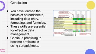 Introduction to Spreadsheet Skills in senior high school | PPTX