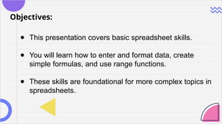 Introduction to Spreadsheet Skills in senior high school | PPTX