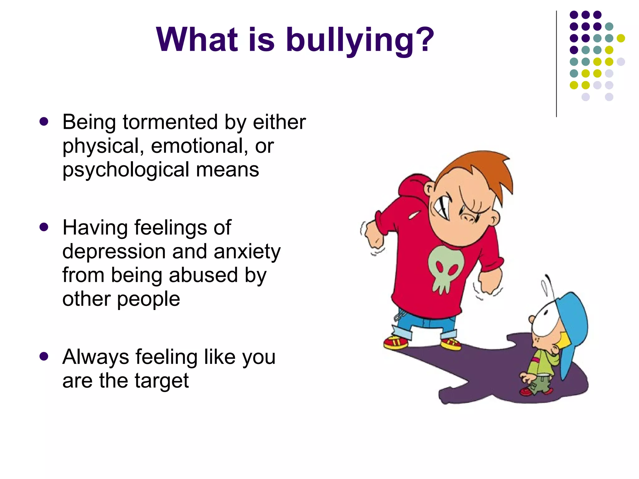 period 6-christina carter-the effects of bullying on children | PPT