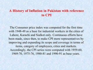 Consume Price Index & Inflation Rate in Pakistan | PPT