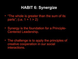 The 7 habits of highly effective people | PPT | Science