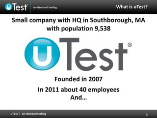 uTest – introduction | PPT