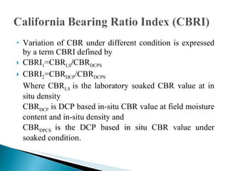 Estimation of CBR value using Dynamic Cone Penetrometer | PPT