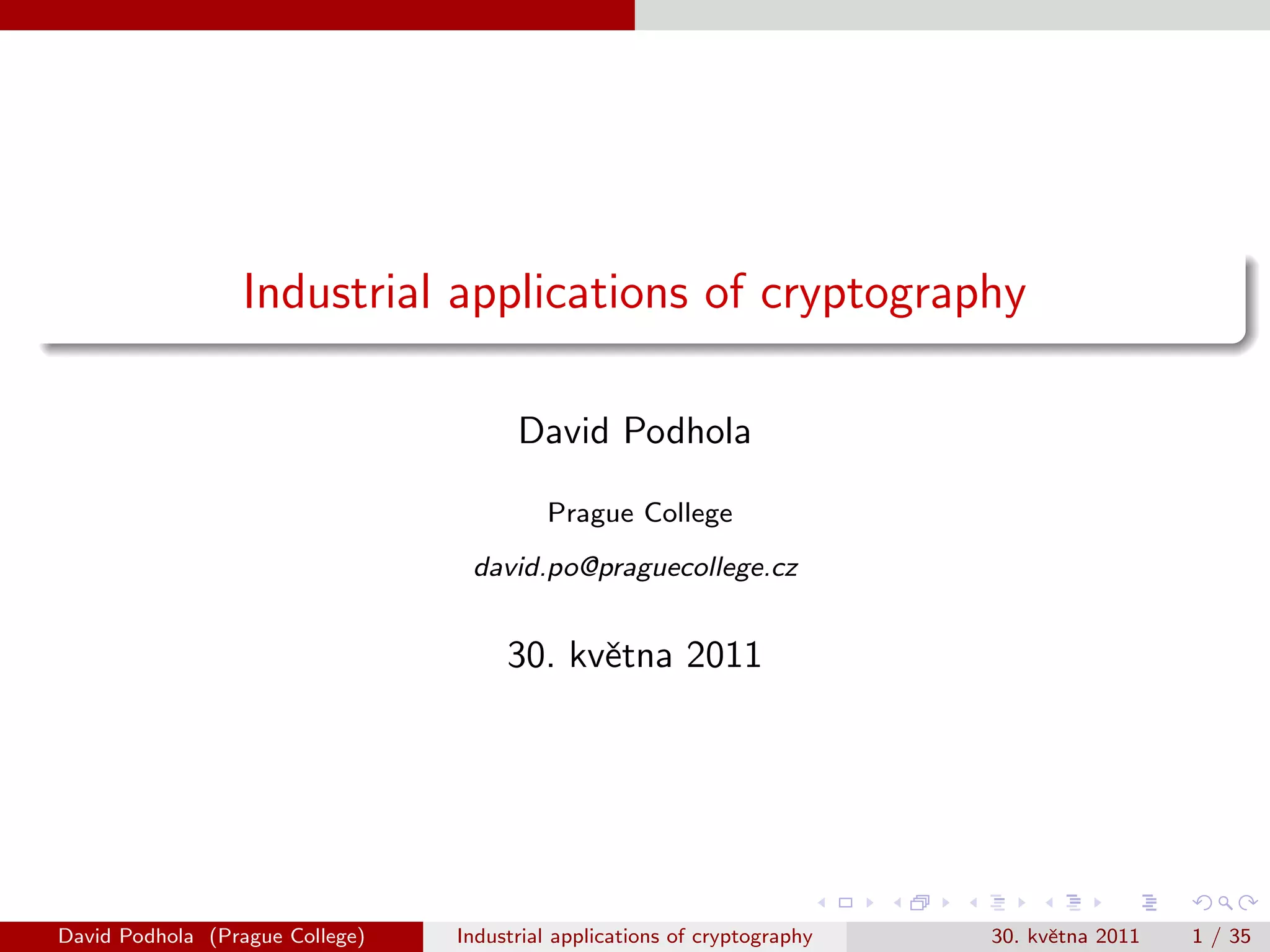 Industrial Applications of Cryptography | PPT