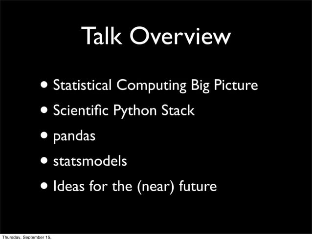 Data Analysis And Statistics In Python Using Pandas And Statsmodels Pdf Programming