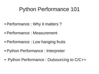 Python Performance 101 | PPT