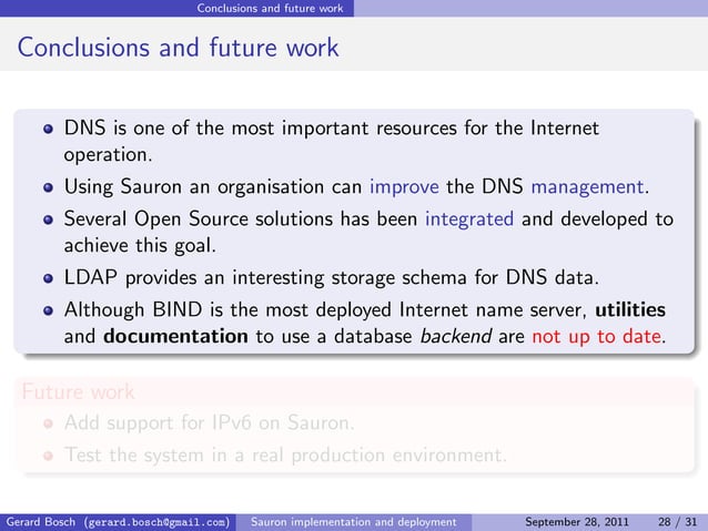 Sauron system implementation and deployment for DNS management | PDF