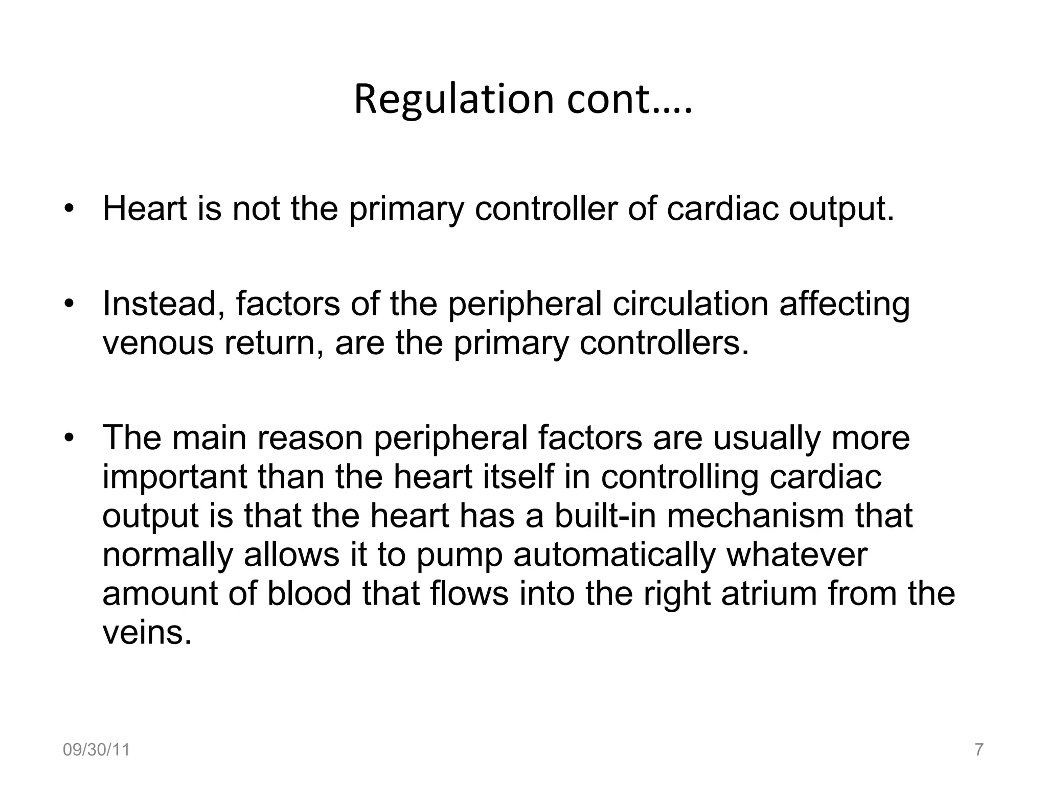 regulation of cardiac out put | PPT