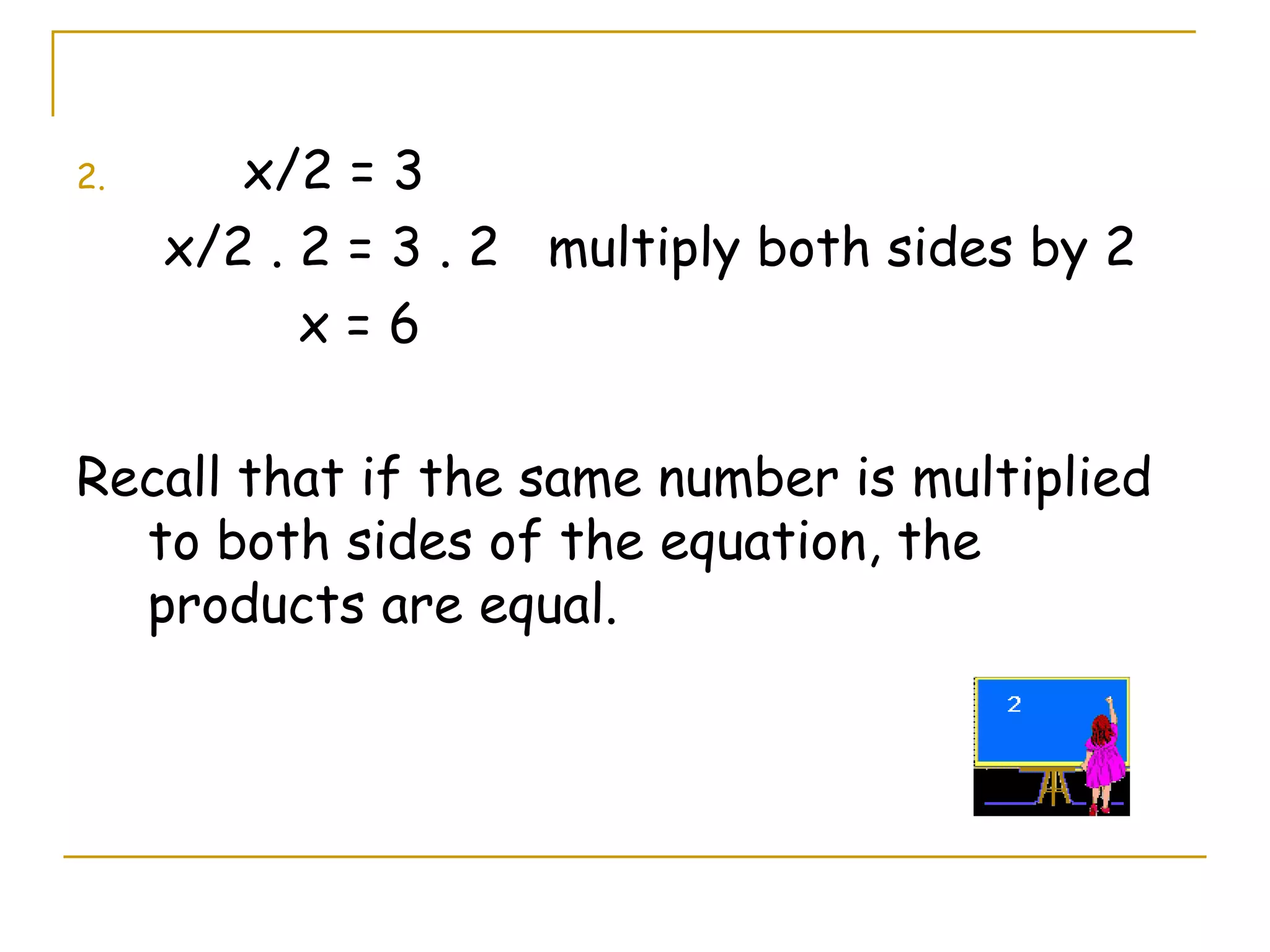 Linear Equations and Inequalities in One Variable | PPT