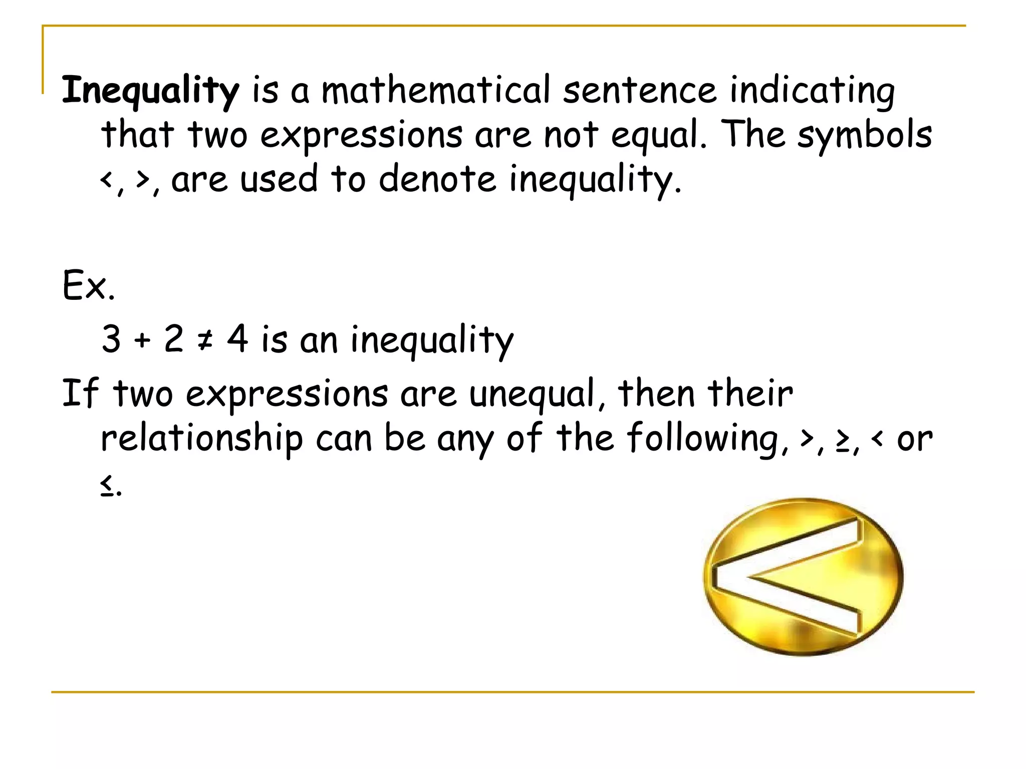 Linear Equations and Inequalities in One Variable | PPT