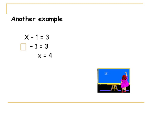 Linear Equations and Inequalities in One Variable | PPT