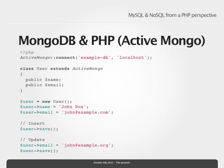 MySQL & NoSQL from a PHP Perspective