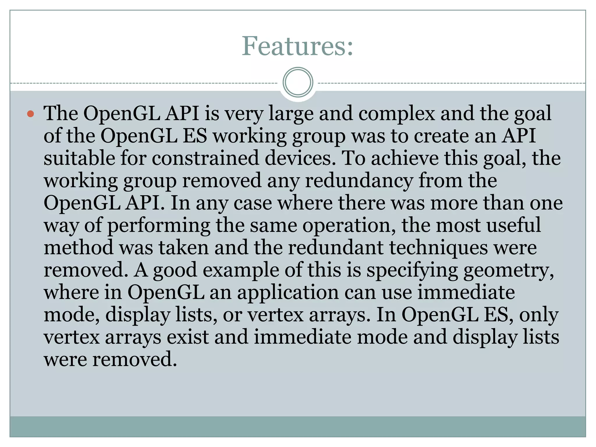 OpenGL ES Presentation | PPTX