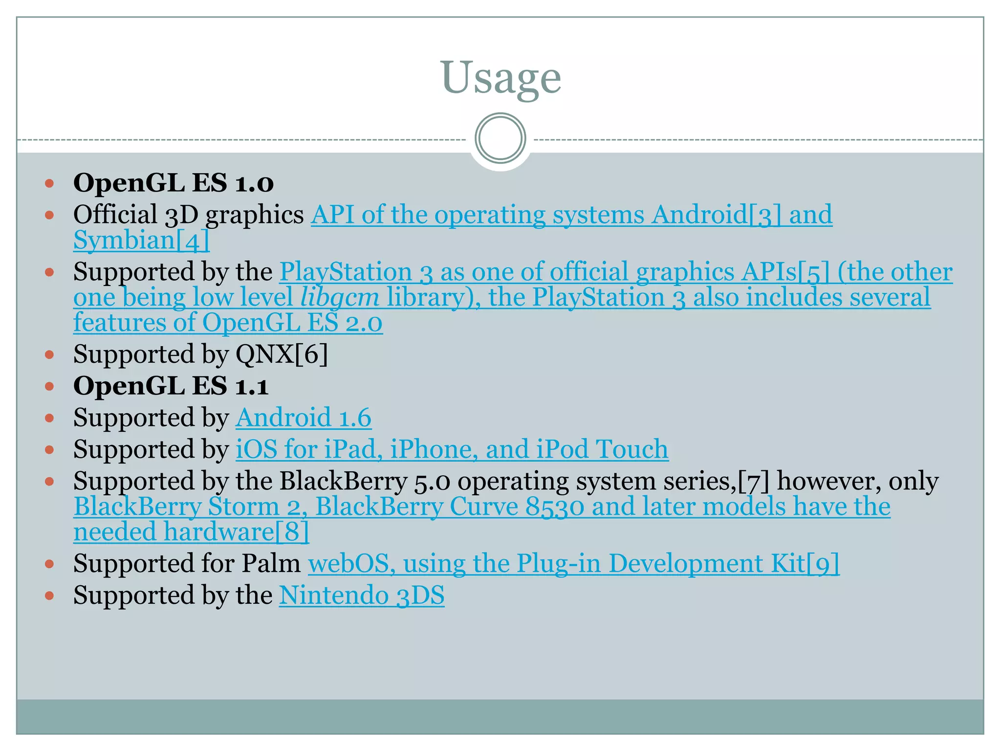 OpenGL ES Presentation | PPT