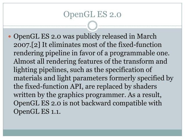 OpenGL ES Presentation | PPT
