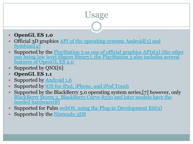 OpenGL ES Presentation | PPT