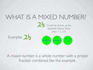 Mixed Numbers and Improper fractions | KEY