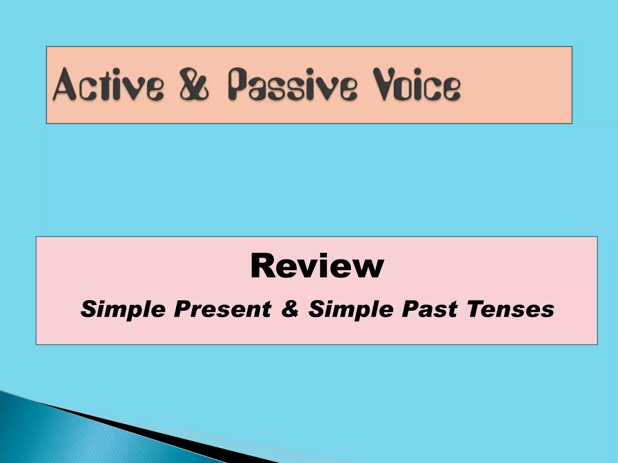 Explanation about active and passive voice | PPT