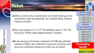 Preparation of colloidal manganese dioxide | PPTX