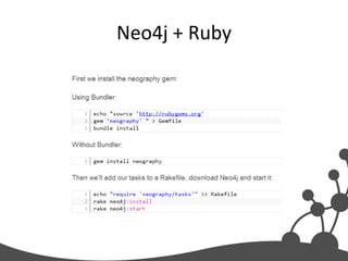 Intro to Neo4j with Ruby | PPTX | Databases | Computer Software and Applications