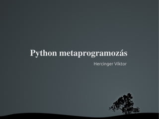 python-metaprogramozas | PPT