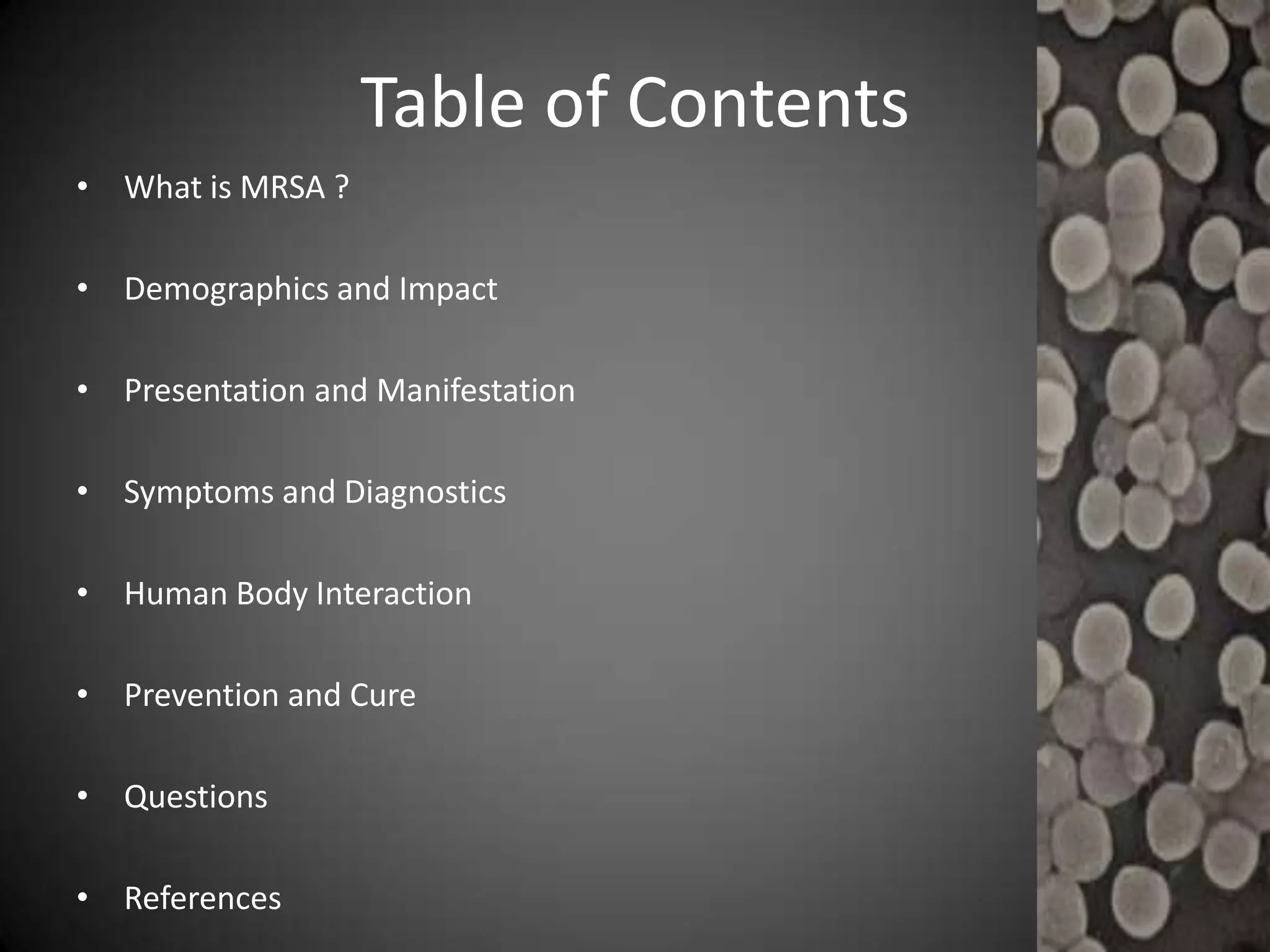 MRSA - Mobius Human Disease Project | PPT