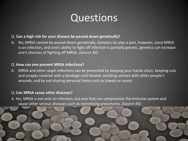MRSA - Mobius Human Disease Project | PPT