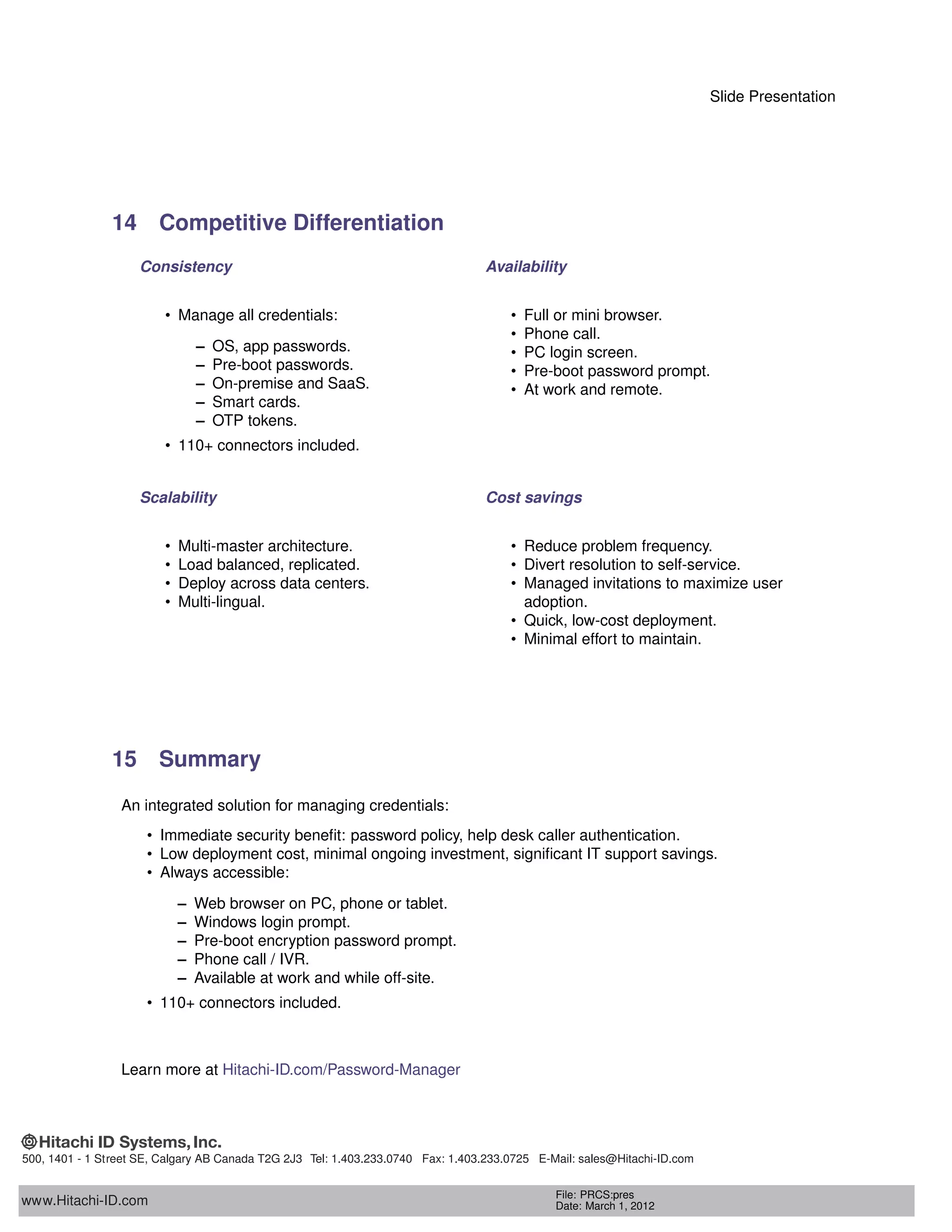 Hitachi ID Password Manager (formerly P-Synch): Lower cost, improve ...