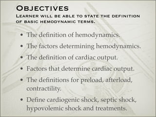 Hemodynamics and Shock | KEY