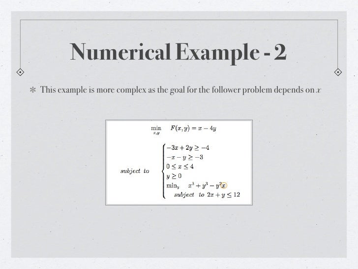 An approach to non convex/concave bi-level programming problems integ…