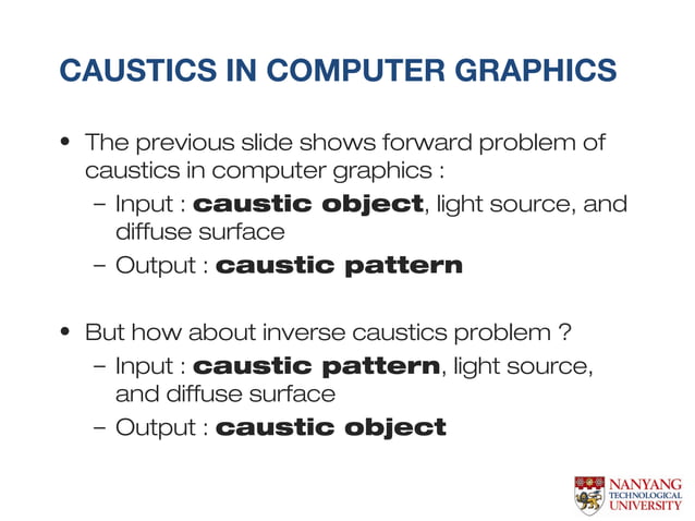 Caustic Object Construction Based on Multiple Caustic Patterns | PPT