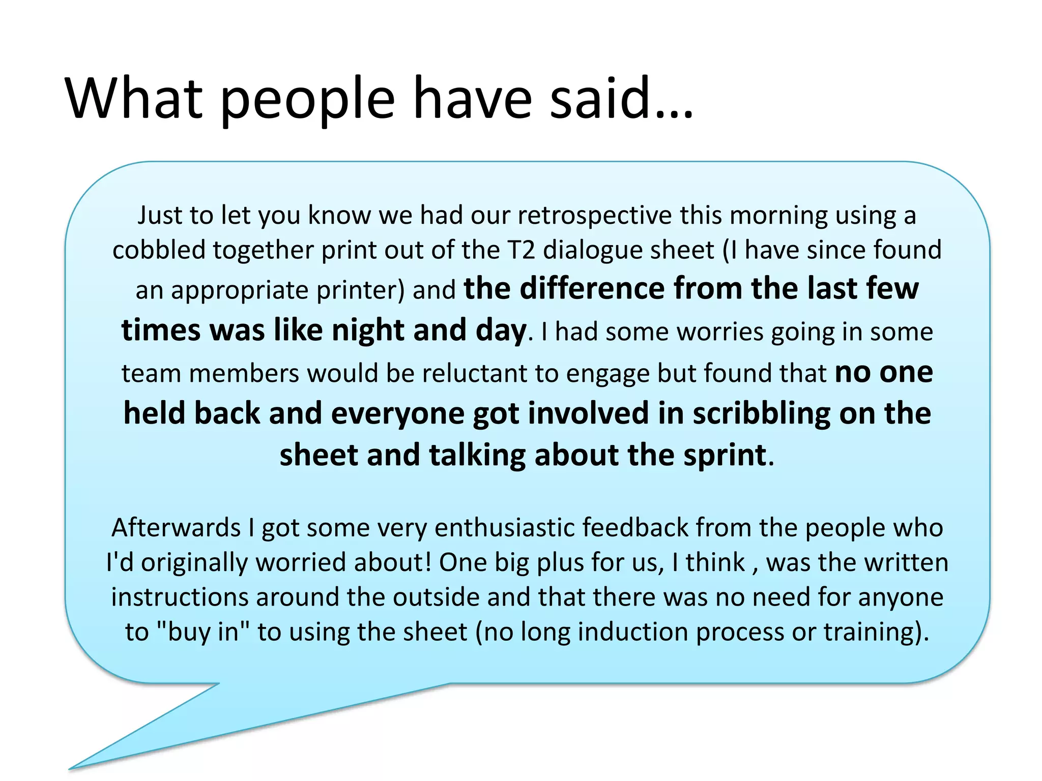 Retrospective Dialogue Sheets | PPTX